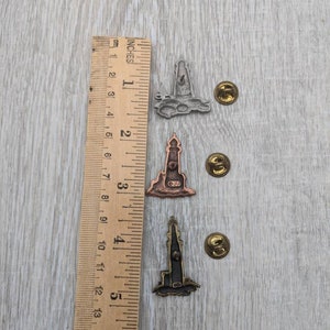 Set of Three JJ Mixed Metal Lighthouse Lapel Pins - Etsy