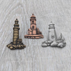 Set of Three JJ Mixed Metal Lighthouse Lapel Pins - Etsy