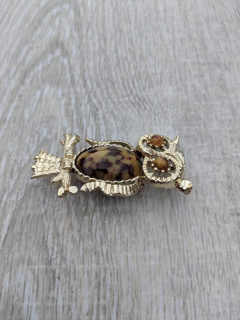 1960s Gerry's Tortoise Shell Colored Cabochon and Gold - Etsy