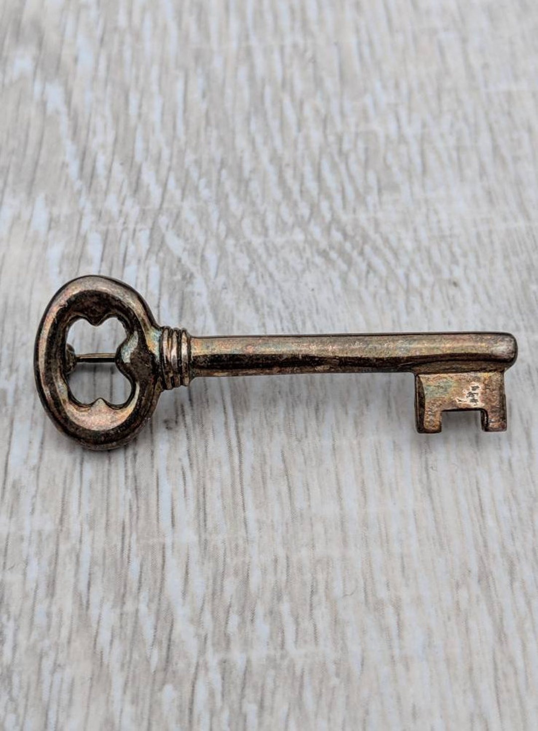 Mexico Sterling Silver Skeleton Key Brooch - Etsy