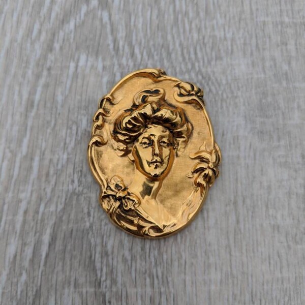 Repousse Brooch - Etsy