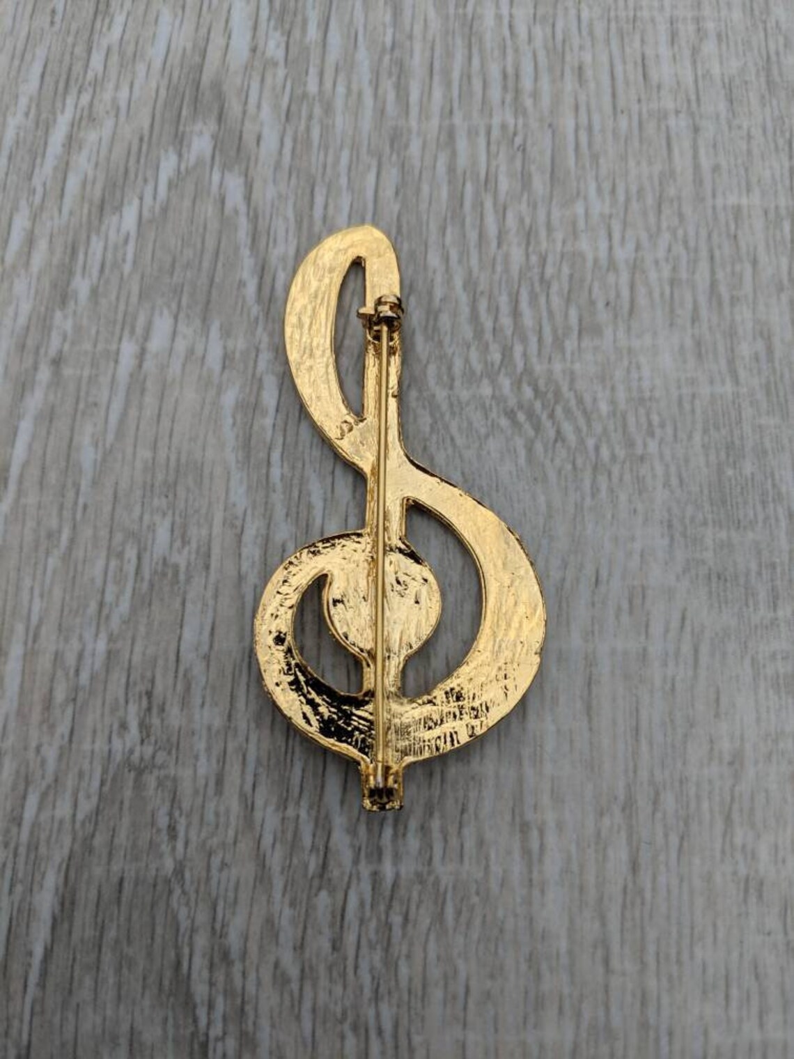 Warm Gold Tone Treble Clef Music Brooch - Etsy