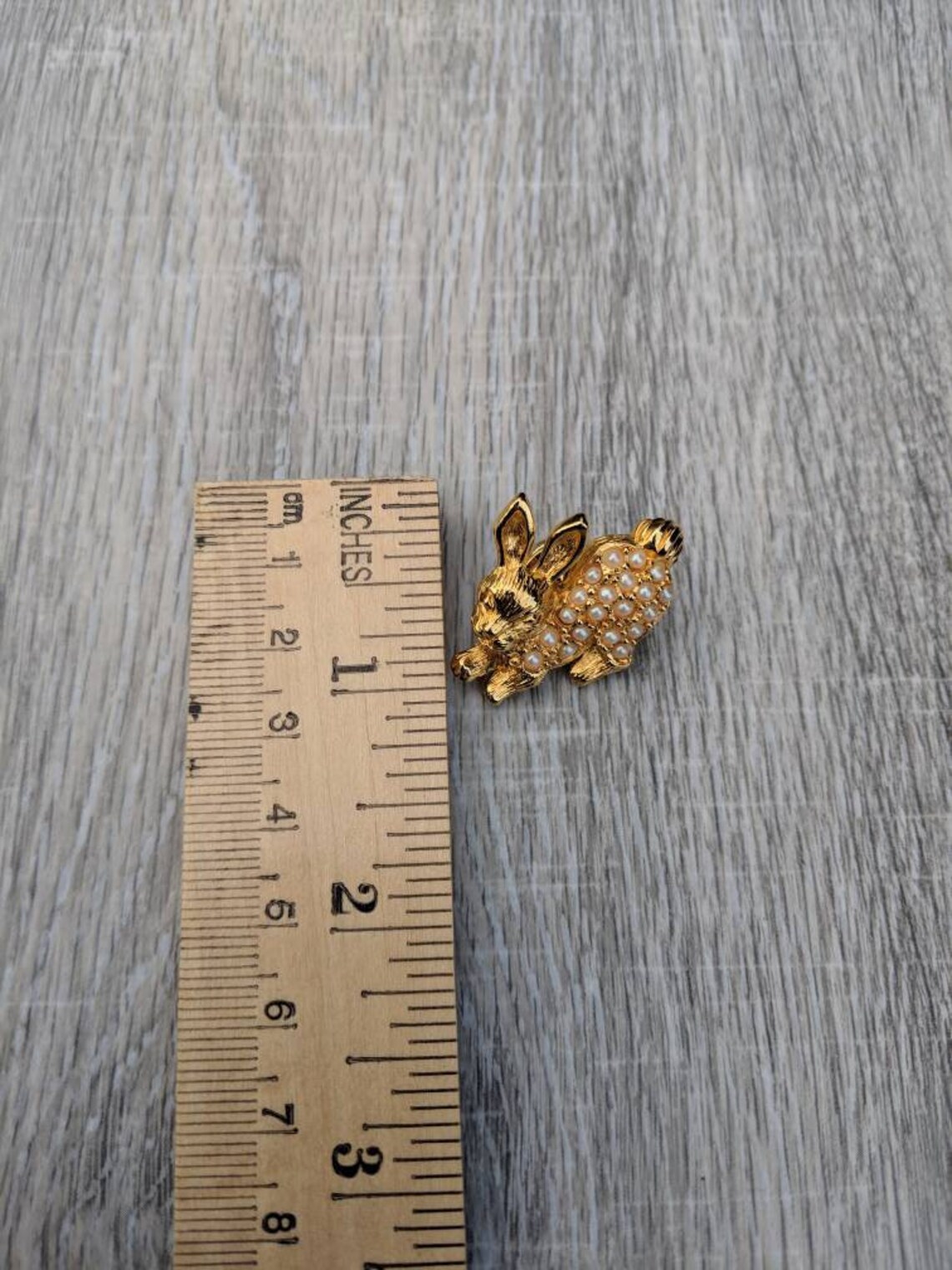 Avon Gold Tone and Faux Seed Pearl Rabbit Lapel Pin | Etsy