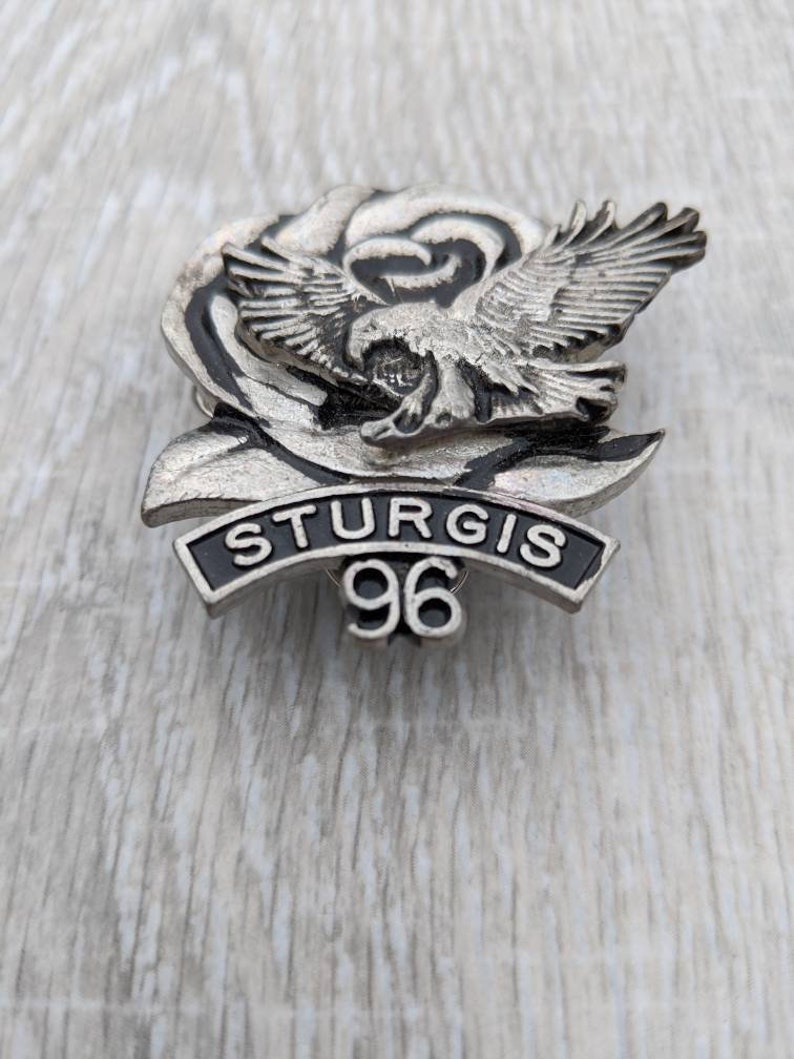 1996 Sturgis Motorcycle Rally Pewter and Black Enamel Rose and - Etsy