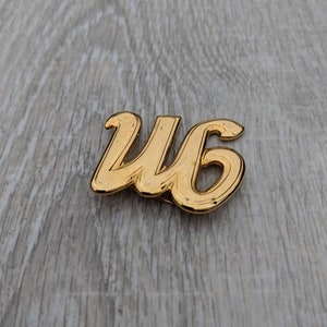 18K Gold Plated Cursive Capital Letter M Initial Monogram Brooch - Etsy