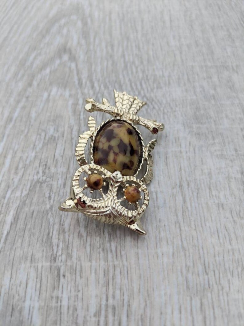 1960s Gerry's Tortoise Shell Colored Cabochon and Gold - Etsy