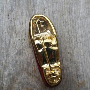 Enamel and Rhinestone Ruby Slipper Brooch - Etsy
