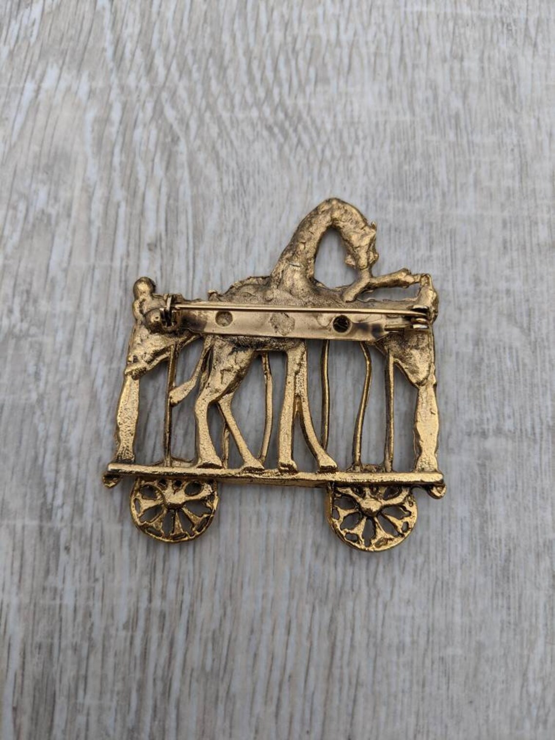 Gold Tone Metal Giraffe and Circus Train Car or Wagon Brooch - Etsy