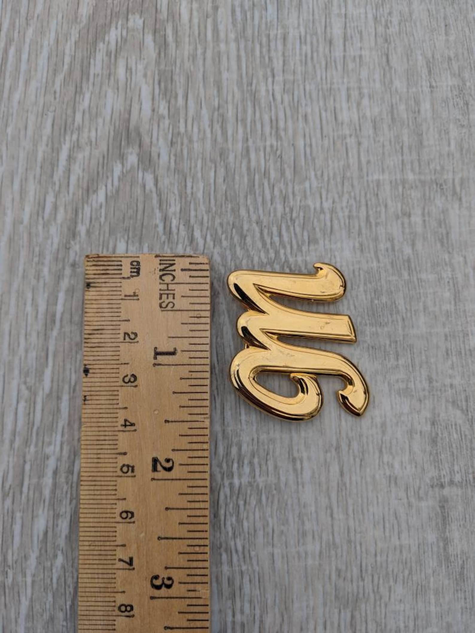 18K Gold Plated Cursive Capital Letter M Initial Monogram - Etsy