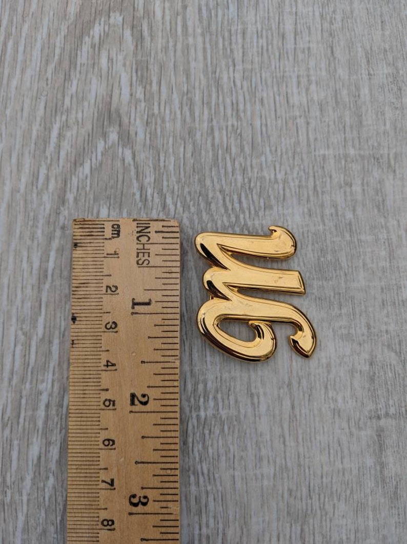 18K Gold Plated Cursive Capital Letter M Initial Monogram - Etsy