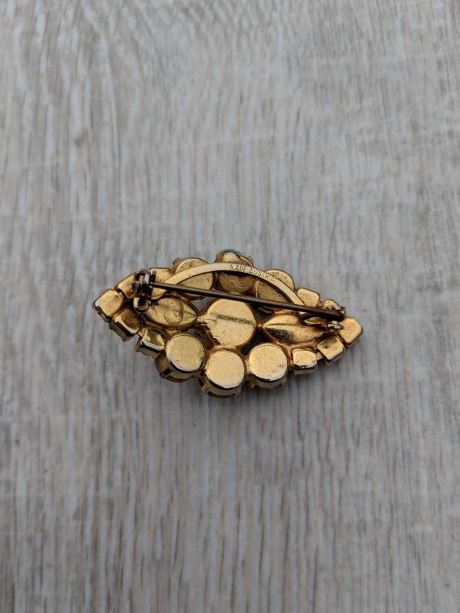 Austrian Yellow Moonglow Cabochon and Topaz Colored Rhinestone | Etsy