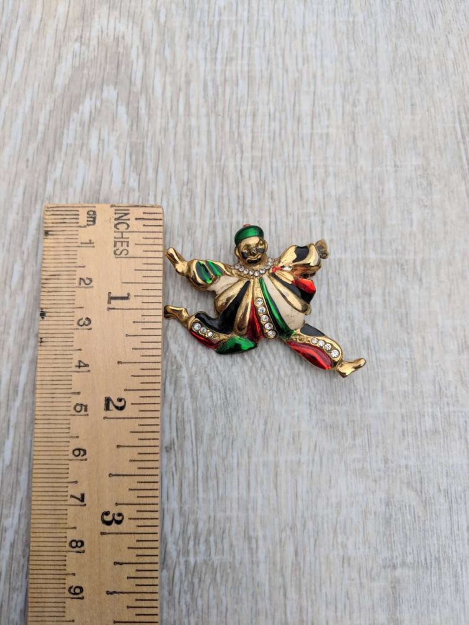 Colorful Enamel and Rhinestone Leaping Clown Brooch - Etsy