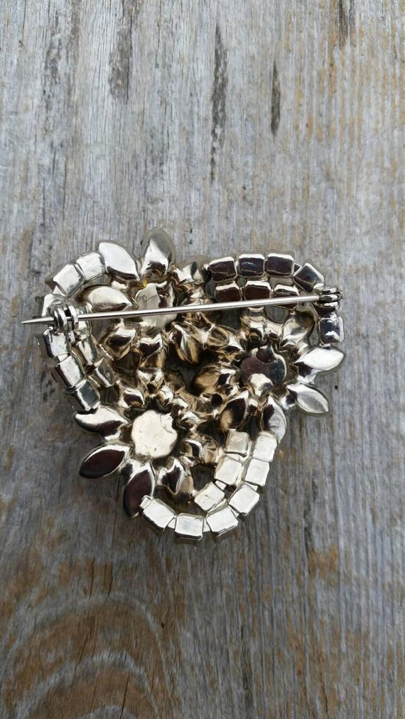 Rhinestone Flower Cluster Brooch - Gem