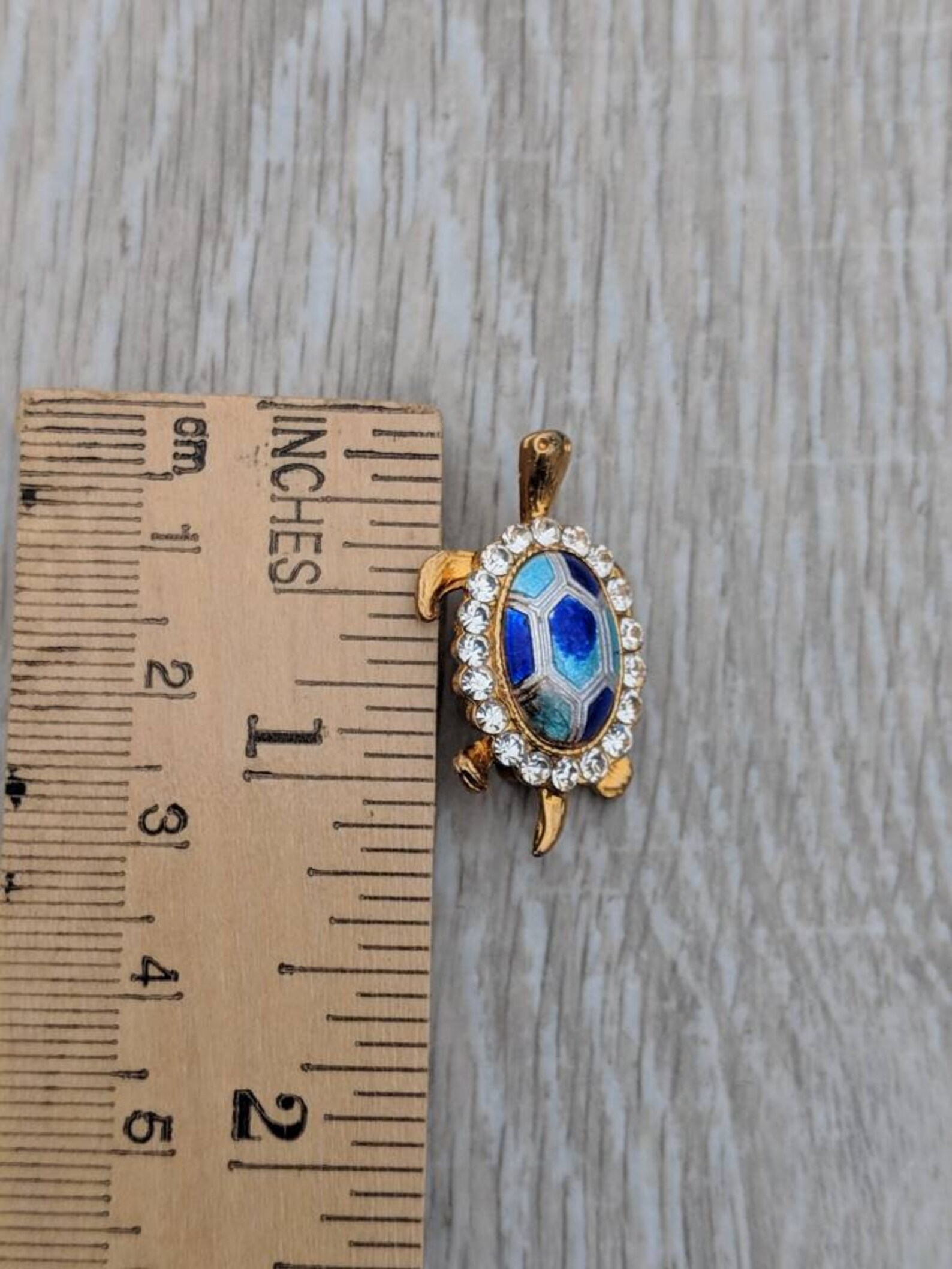 Sparkling Rhinestone and Blue Enamel Sea Turtle Brooch - Etsy