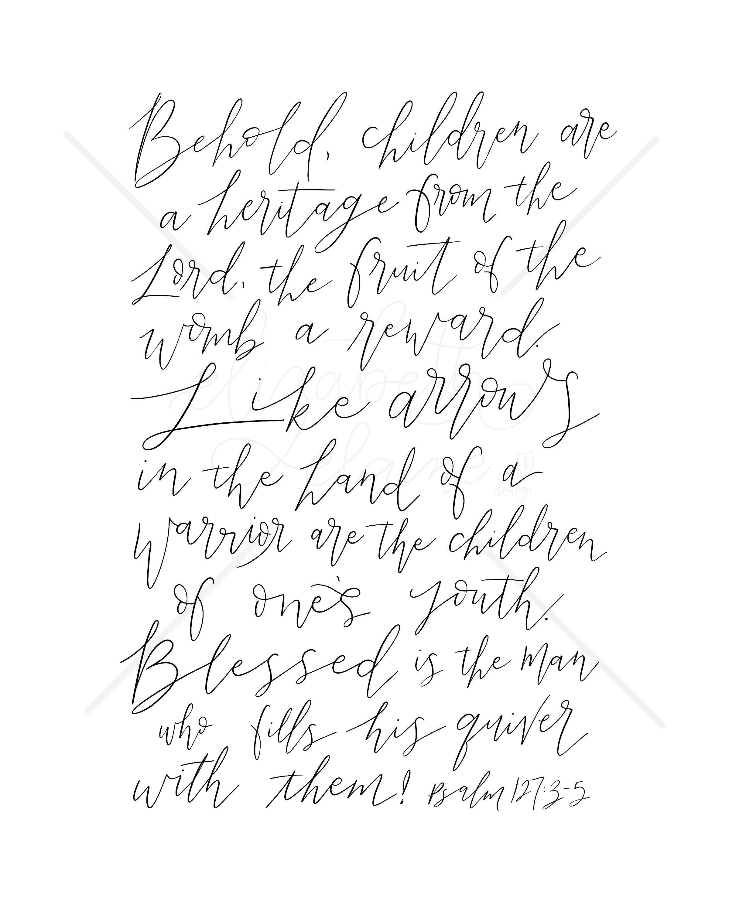 Like Arrows Print, Arrows Verse, Quiver, Psalm 127, Children Are a ...