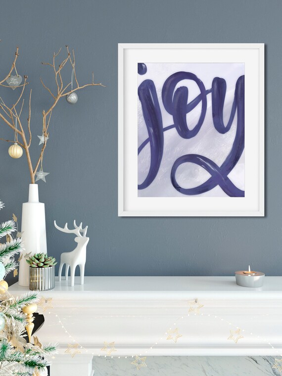 Purple Joy Christmas Art Joy to the World Joy Art - Etsy