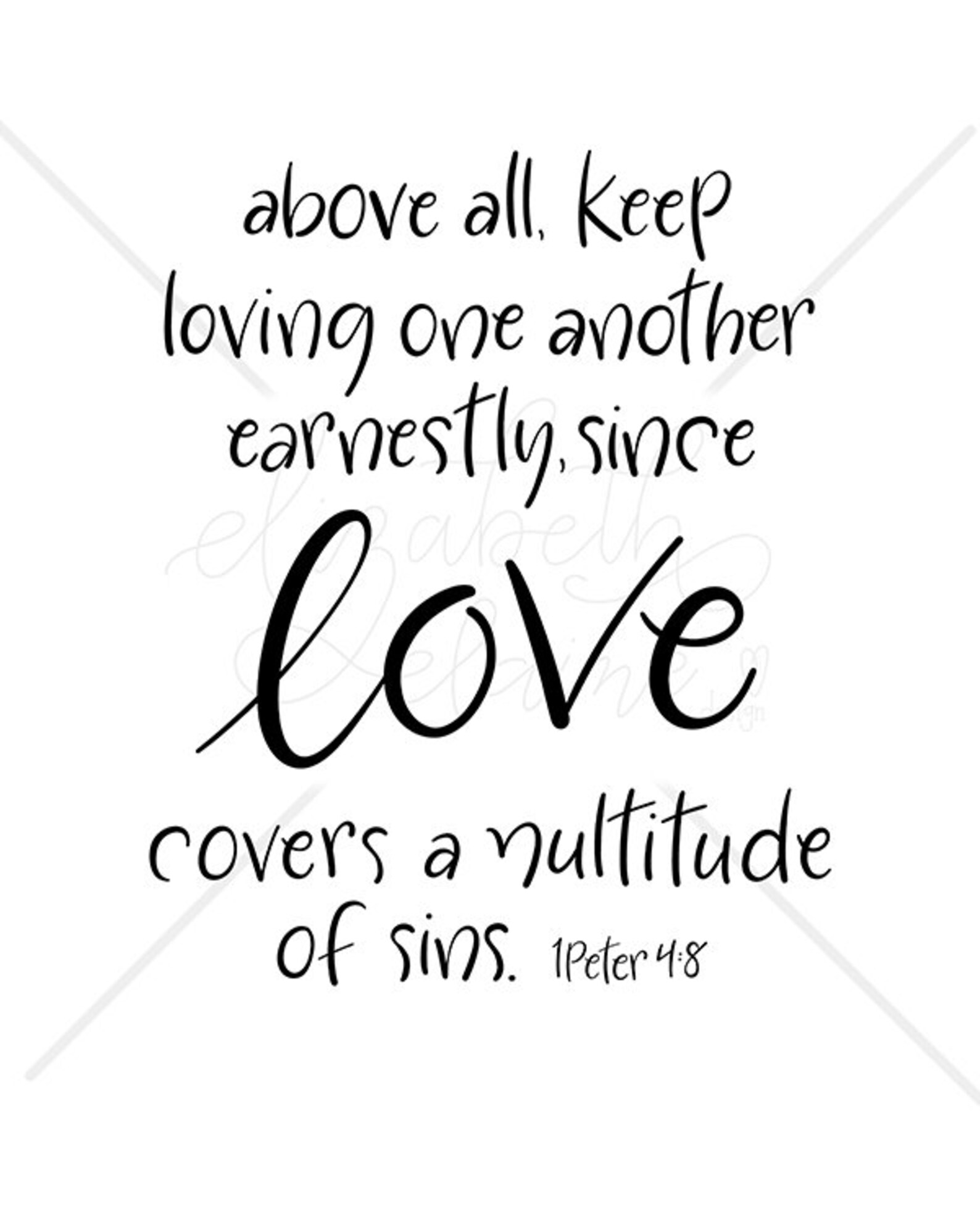 Above All Keep Loving One Another Print, Bible Verse Art, 1peter 4:8 ...