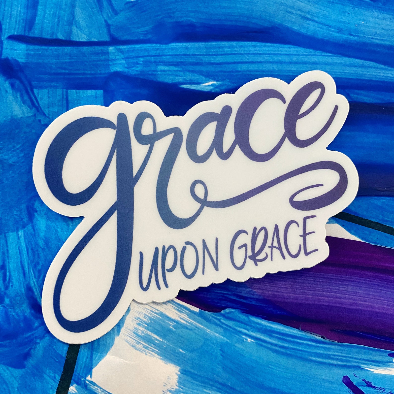 Grace Upon Grace vinyl sticker Bible Verse Die cut sticker | Etsy