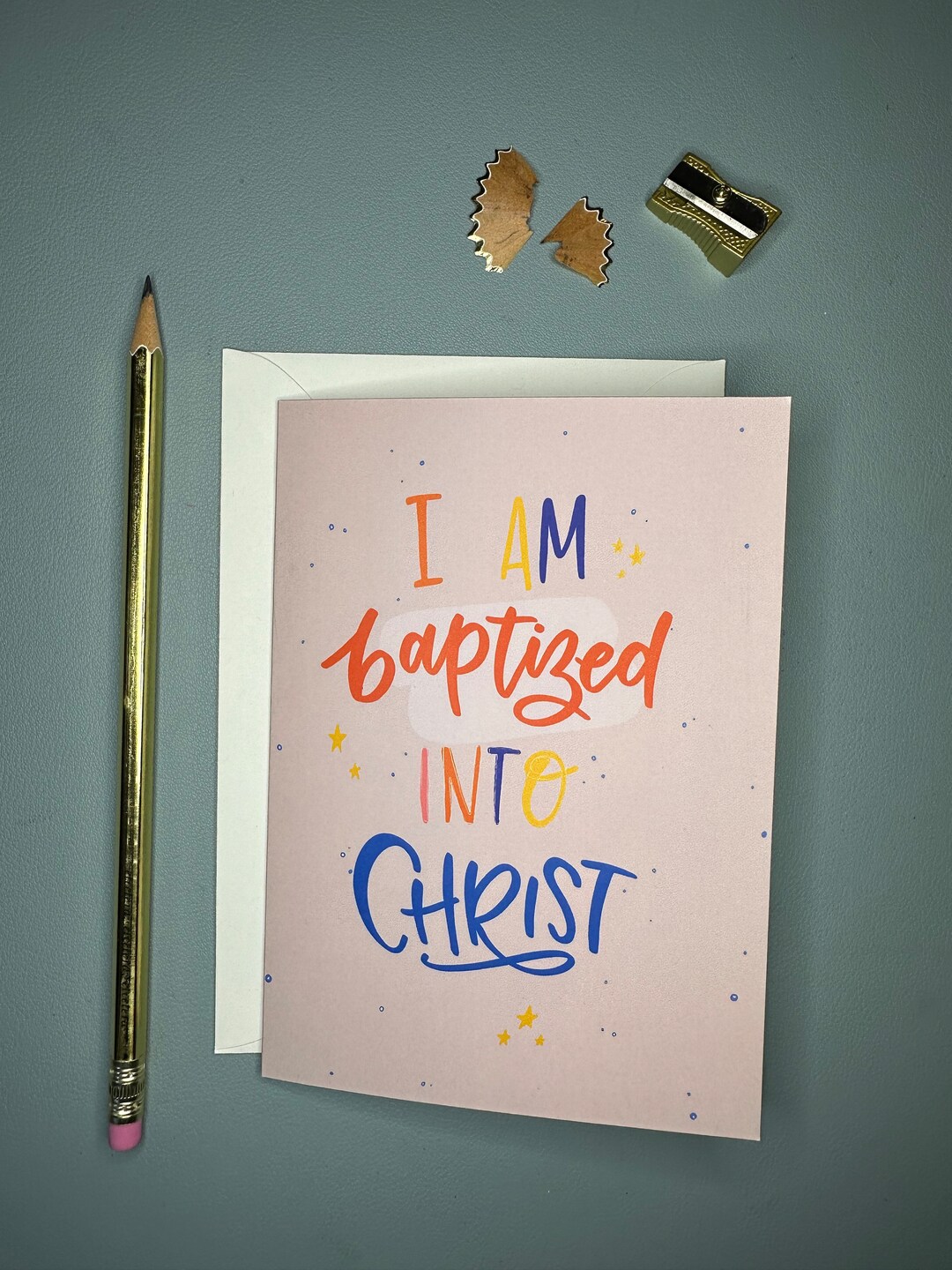 Baptized Into Christ, Baptism Card, Baptism Birthday Card, Hand ...