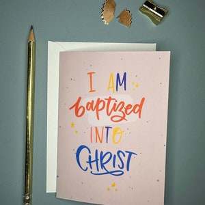 Baptized Into Christ, Baptism Card, Baptism Birthday Card, Hand ...