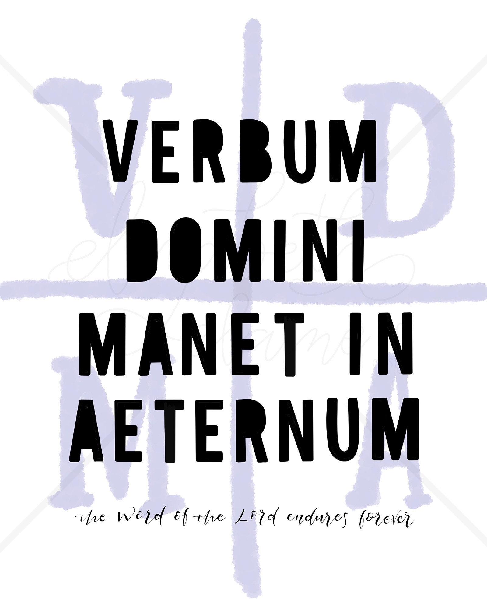 VDMA Print, Latin, the Word of the Lord Will Last Forever, Printable ...