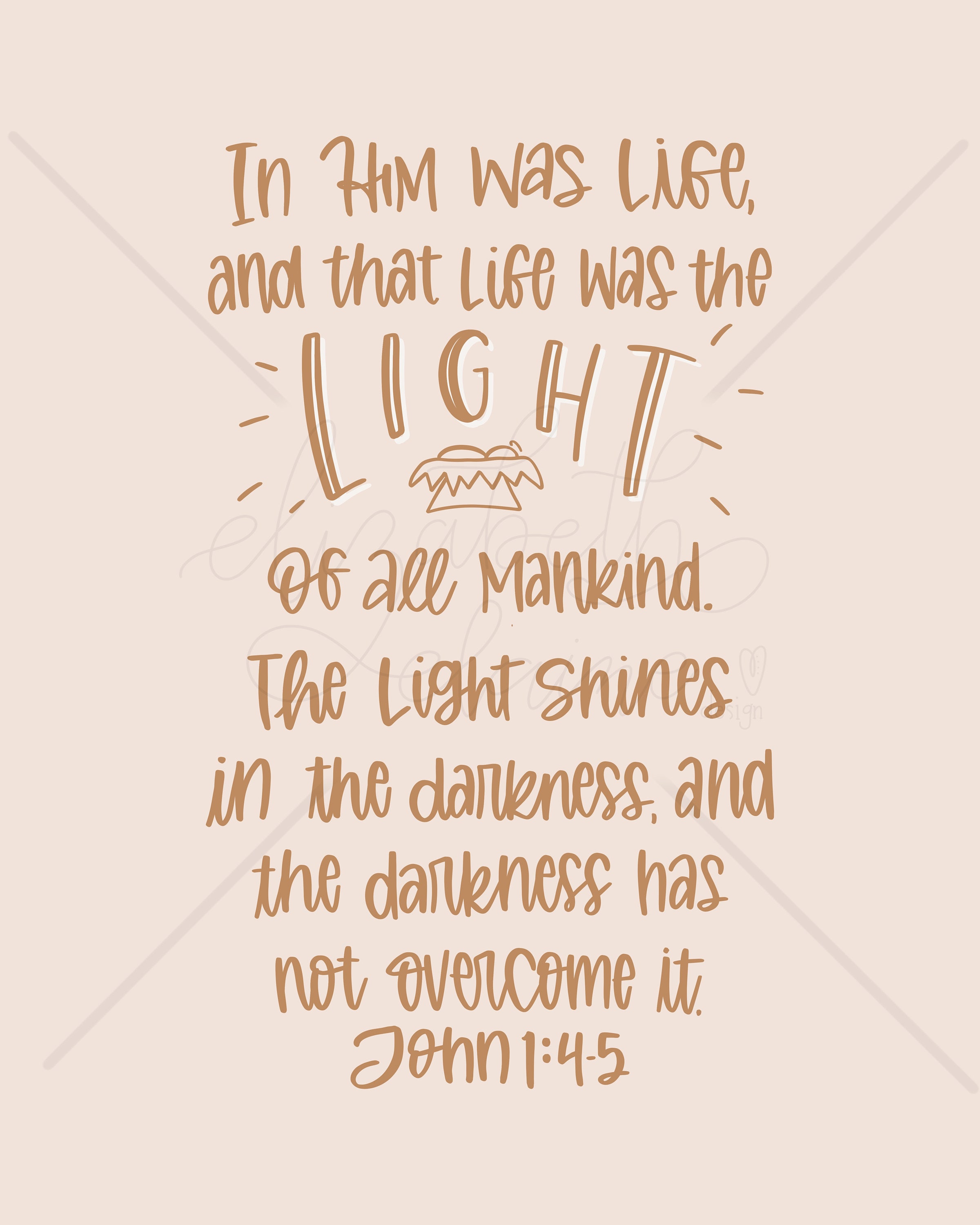 In Him Was Life, Light of the World, Christian Christmas Card, John 1 ...