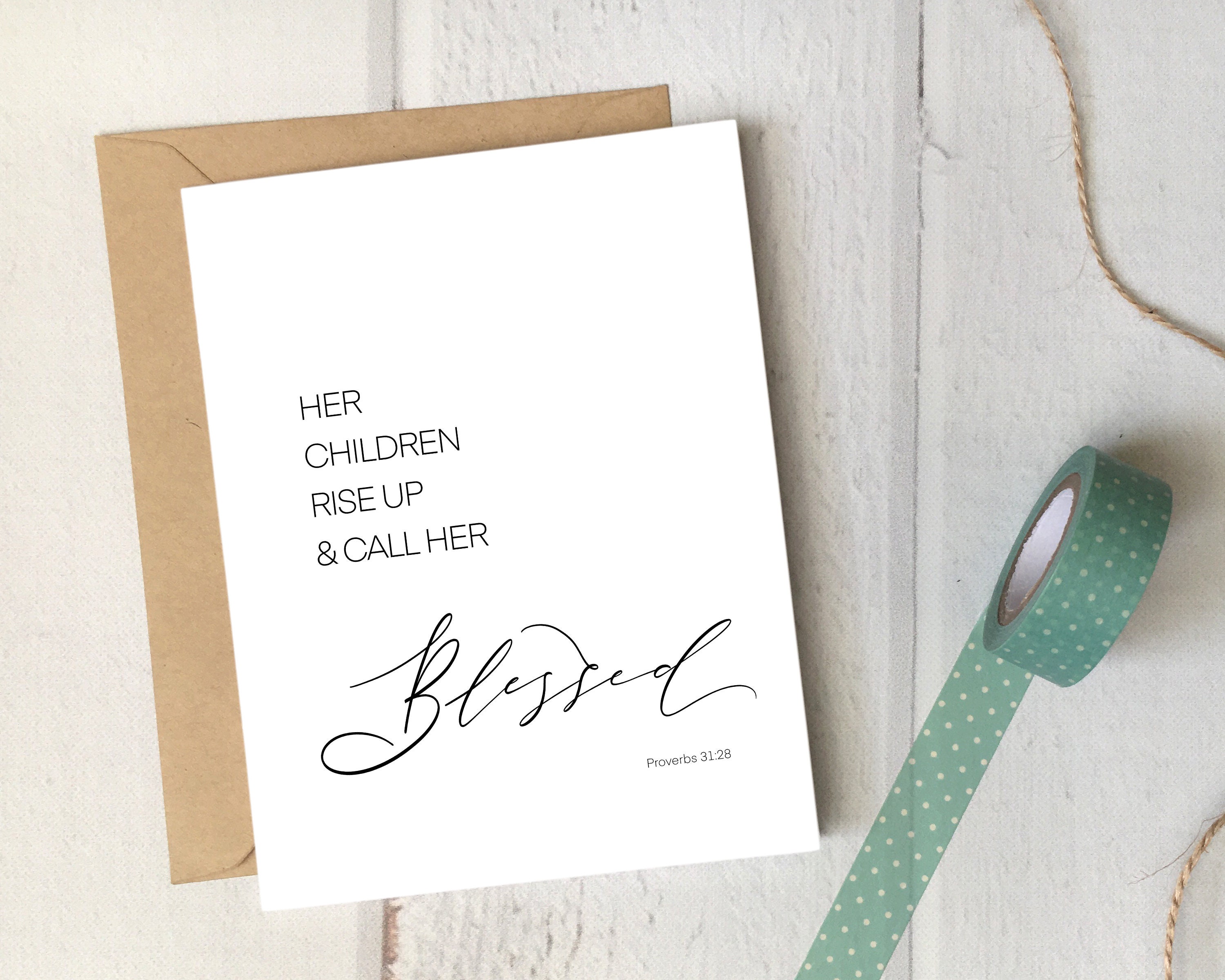 Christian Mothers Day Card Template - Etsy