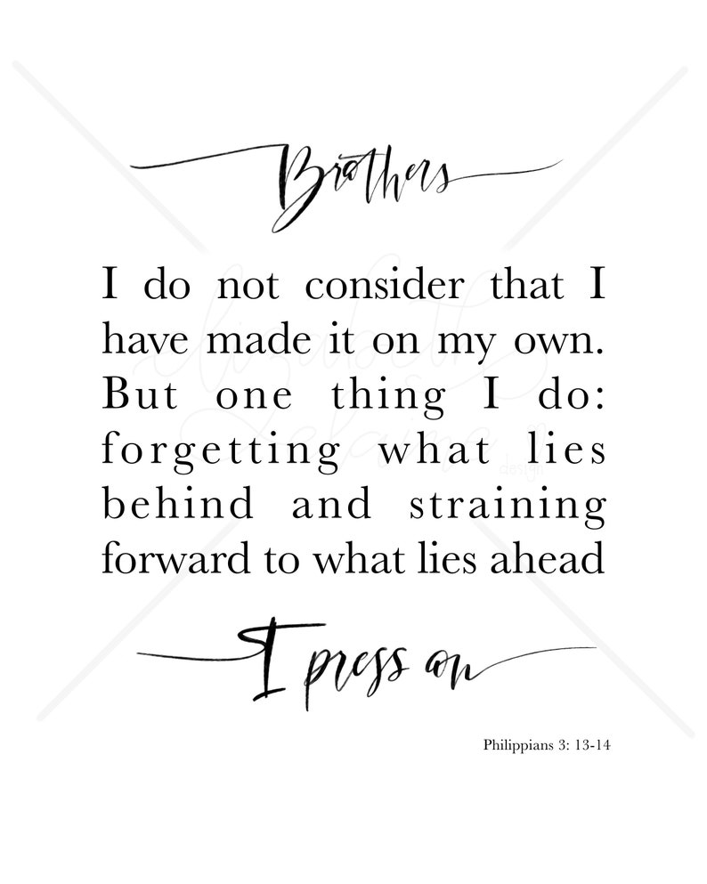 I Press on Bible Verse Philippians 3:13-14 Digital Art - Etsy