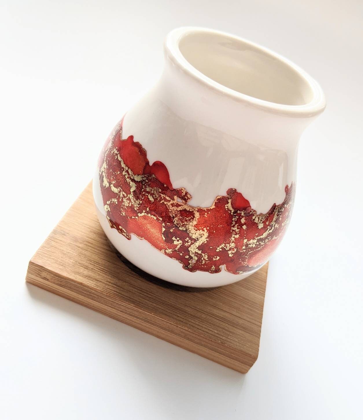 Red Ceramic Planter Home Decor Housewarming Gift Custom | Etsy