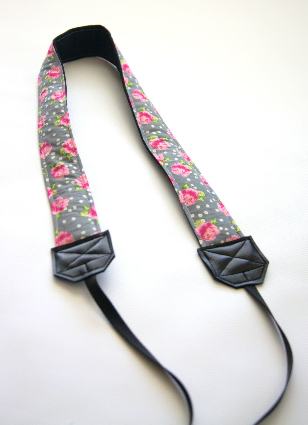Custom Camera Strap, Pink Rose Camera Strap, DSLR Camera Strap, Padded ...