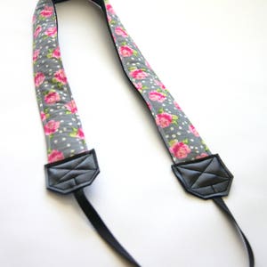 Custom Camera Strap, Pink Rose Camera Strap, DSLR Camera Strap, Padded ...