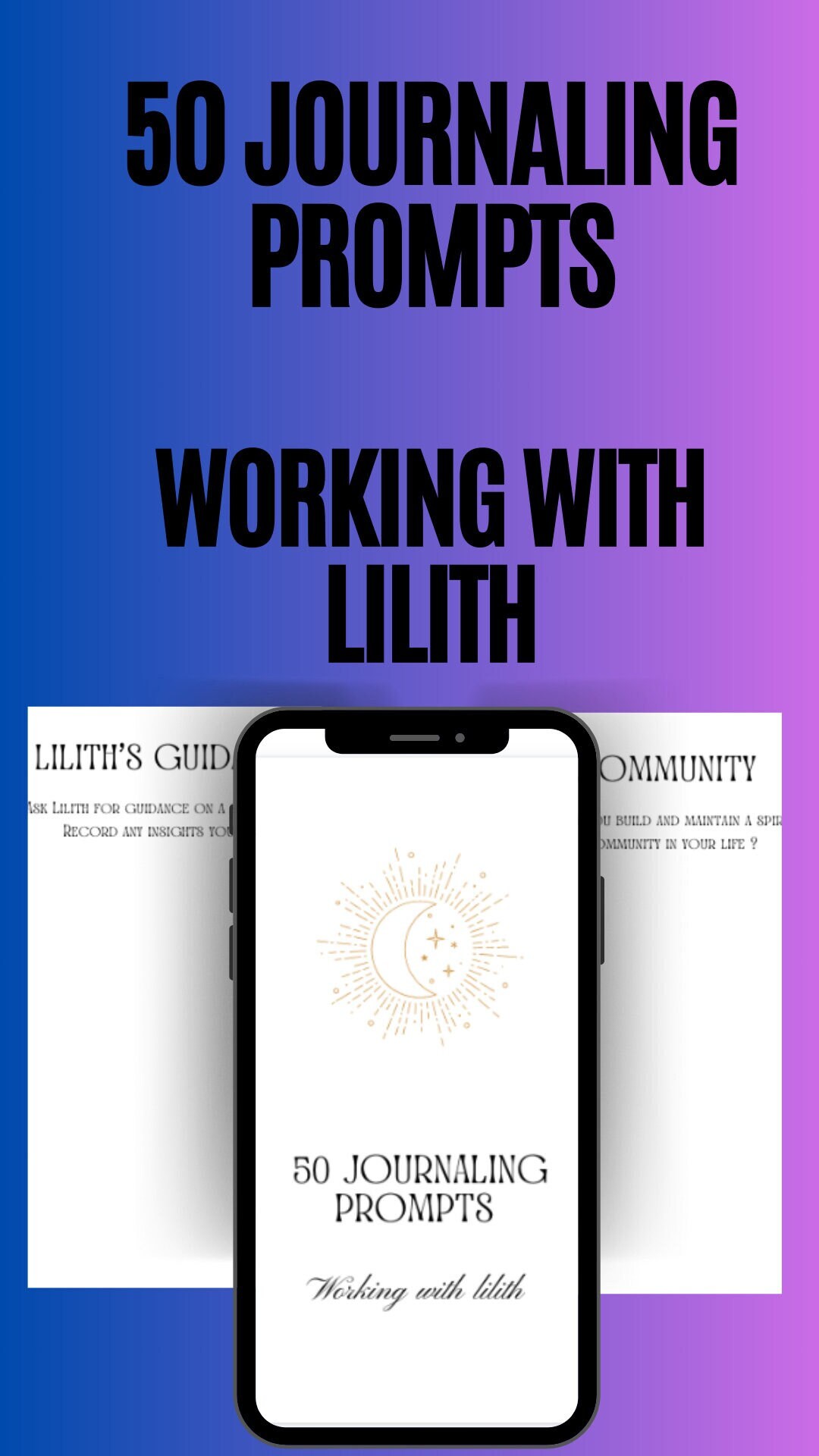 Goddess Lilith Journaling Prompts, 50 Digital Download Questions ...