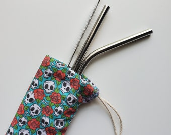 Reusable Straw Pouch Water-Resistant Straws Optional Paper | Etsy