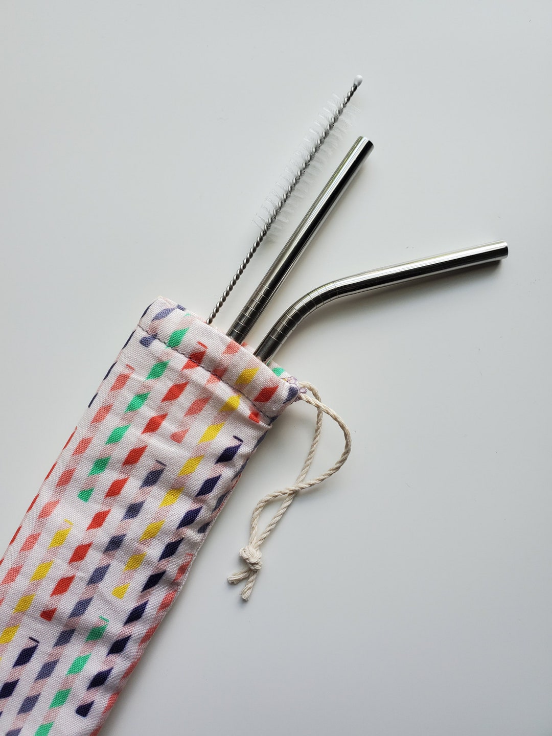 Reusable Straw Pouch, Water-resistant Paper Straw Print - Etsy