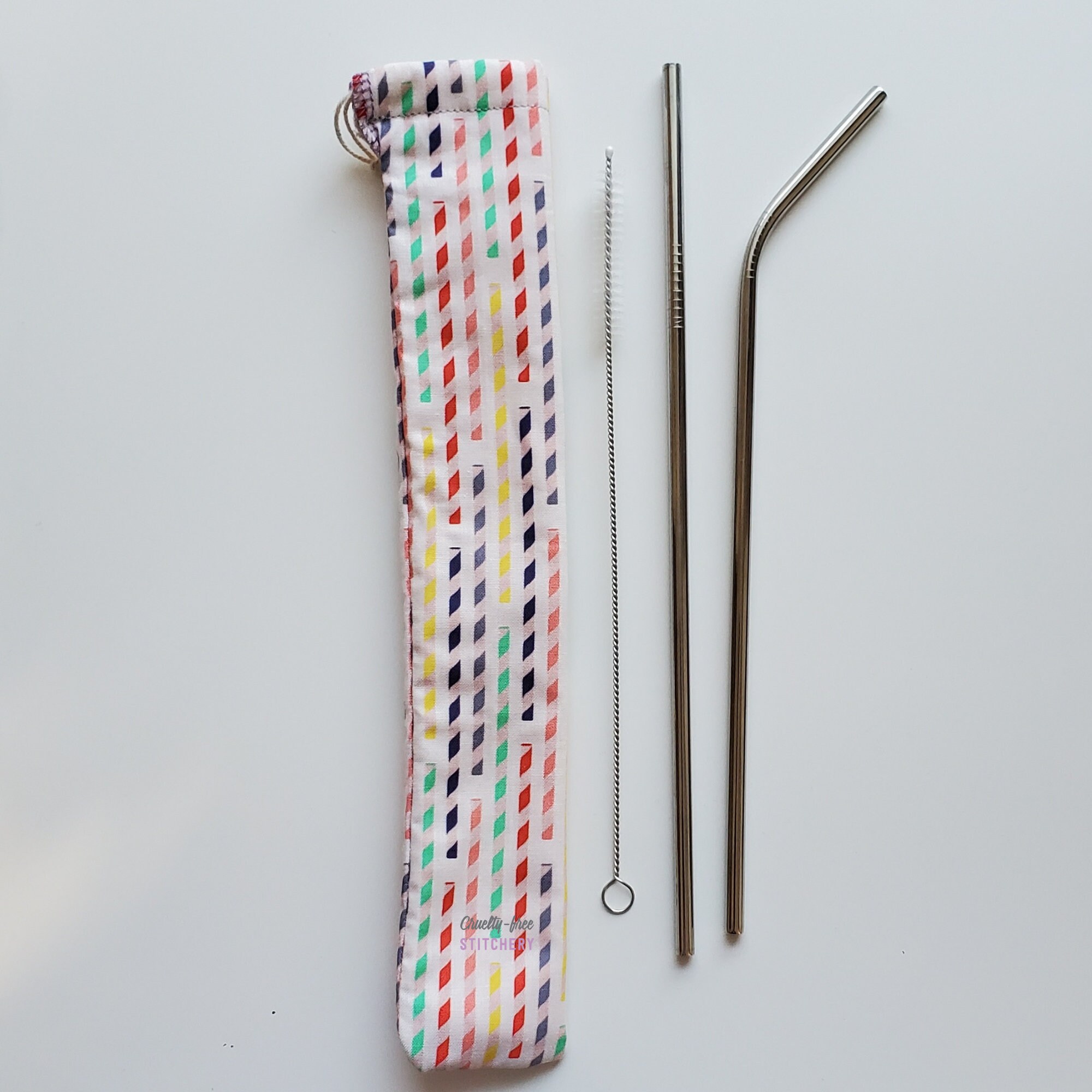 Reusable Straw Pouch Water-resistant Paper Straw Print - Etsy