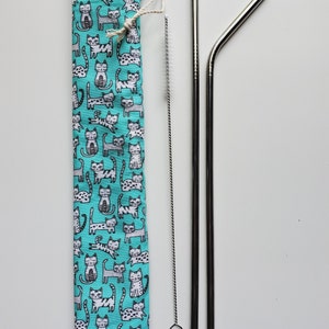 Reusable Straw Pouch Water-Resistant Straws Optional Blue | Etsy