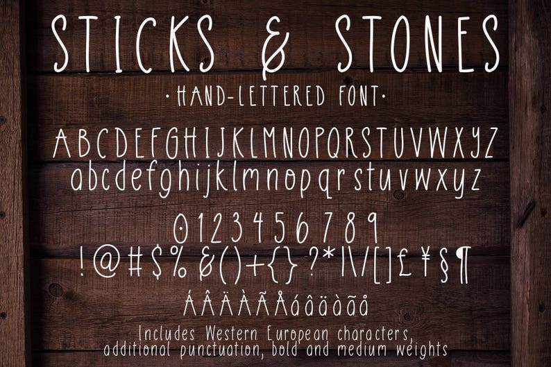Sticks & Stones Handmade Font - Etsy