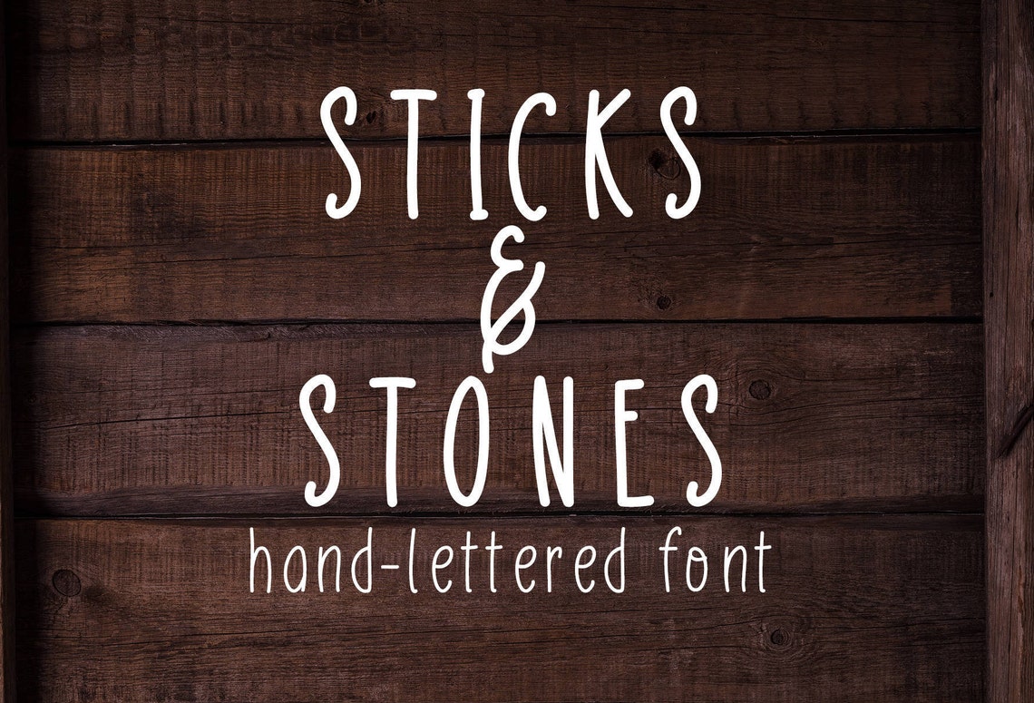 Sticks & Stones Handmade Font - Etsy