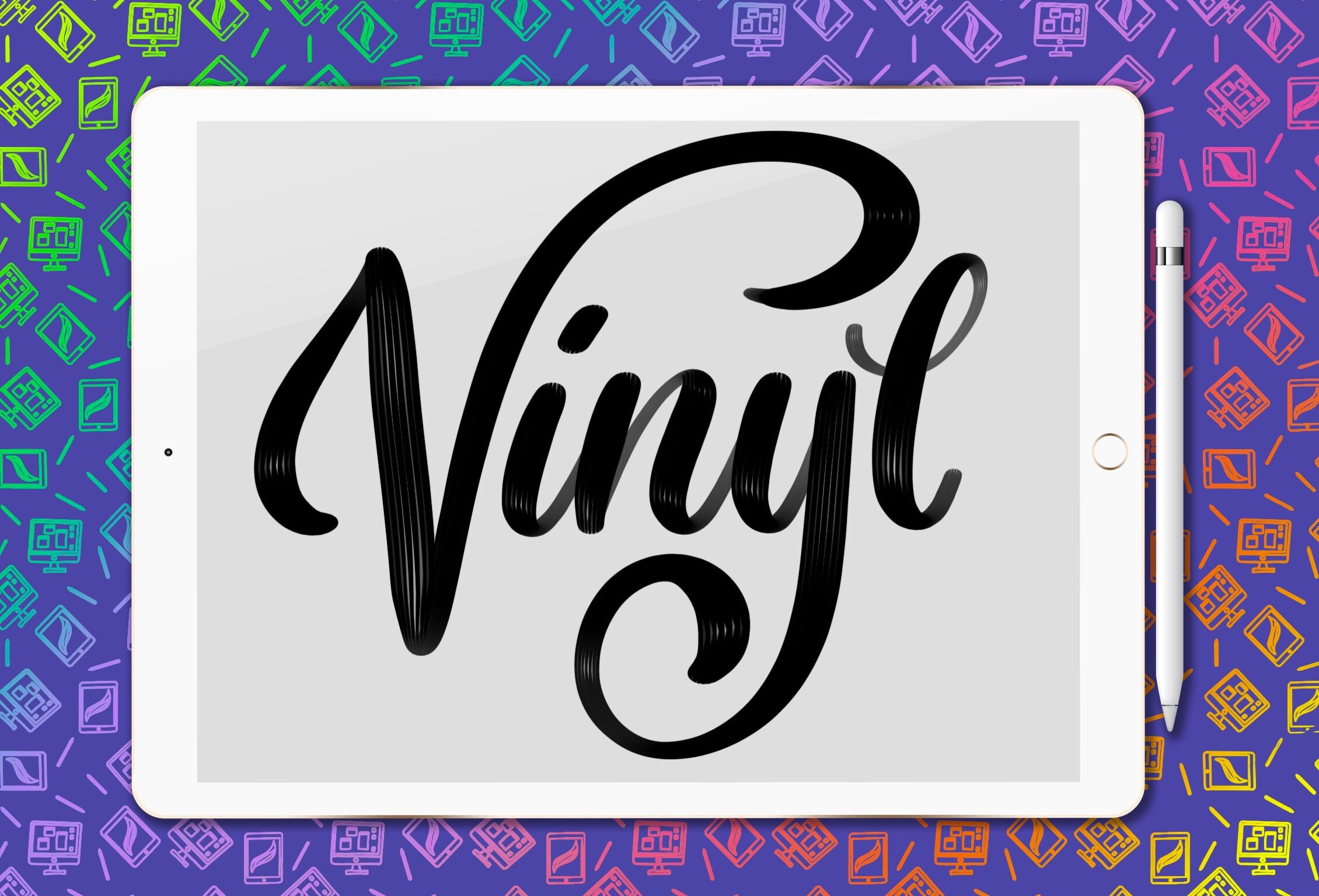 Vinyl Lettering Brush for Procreate - Etsy