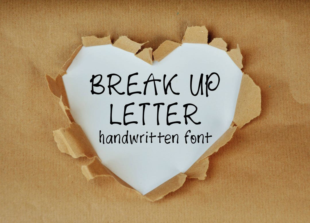 Break up Letter Hand-lettered Font - Etsy
