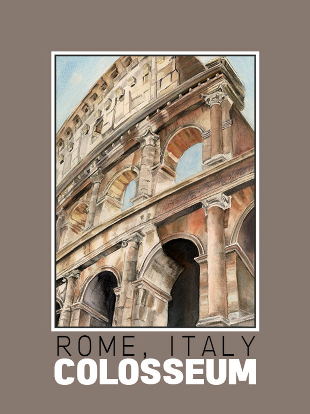 Colosseum, Rome, Italy, Travel Poster - Etsy