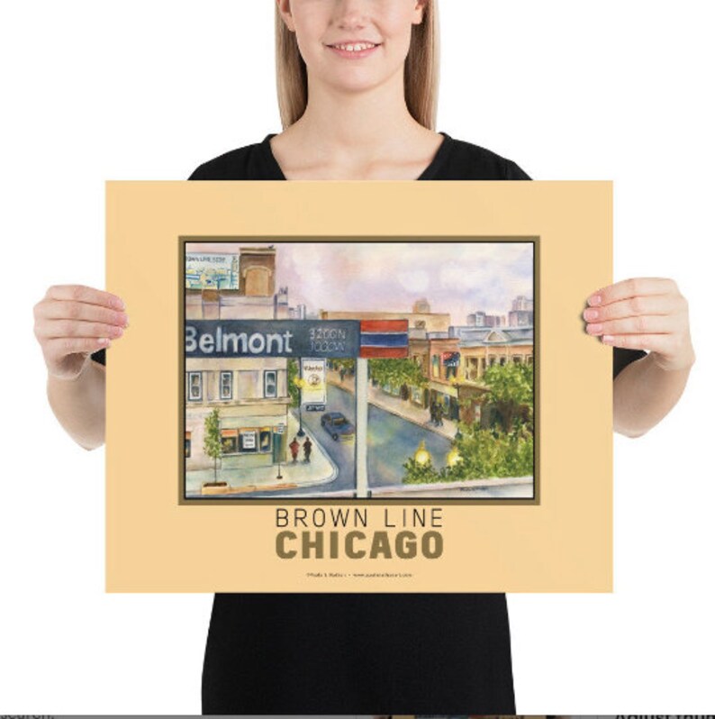 Chicago Train Platform, Brown Line — Travel Poster - Etsy