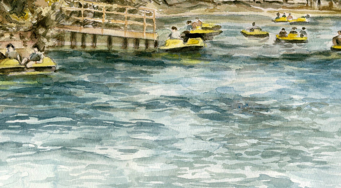 Chicago Lincoln Park Lagoon Travel People Paddle Boating - Etsy