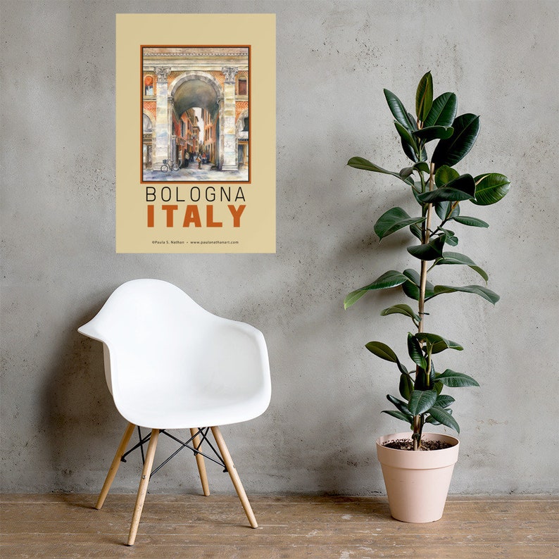 Bologna Italy Architecture Arch Travel Poster - Etsy