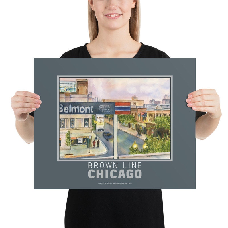 Chicago Train Platform Brown Line Travel Poster - Etsy