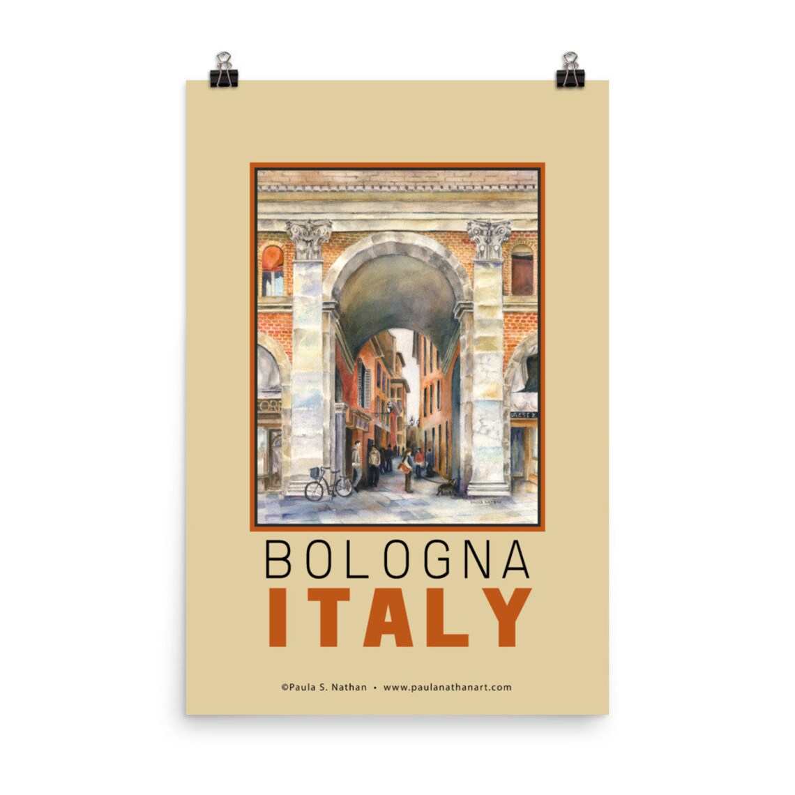 Bologna Italy Architecture Arch Travel Poster - Etsy