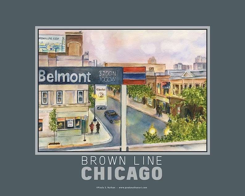 Chicago Train Platform, Brown Line — Travel Poster - Etsy