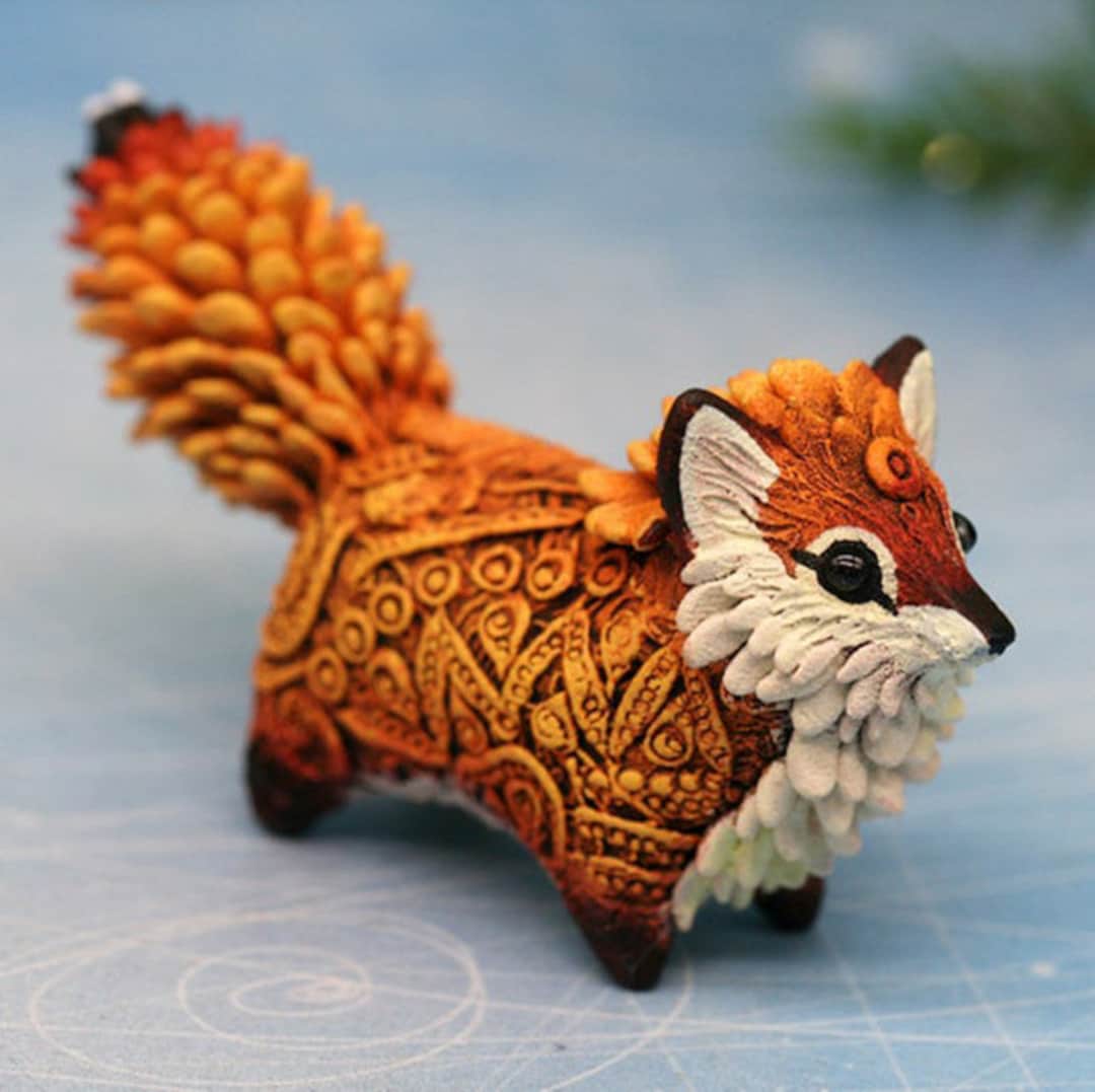Cute Fox Statue Animal Resin Crafts Decorations Tabletop - Etsy