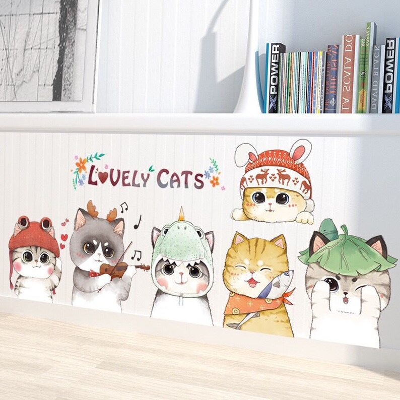 Lovely Cats Friends Wall Stickers Girls Bedroom Home Decor - Etsy