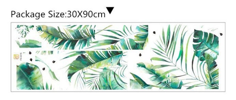 Wall Corner Green Leaf Wall Stickers Nature Planting Leaves Etsy